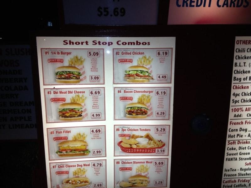 Menu at Short Stop restaurant, Austin, E 7th St