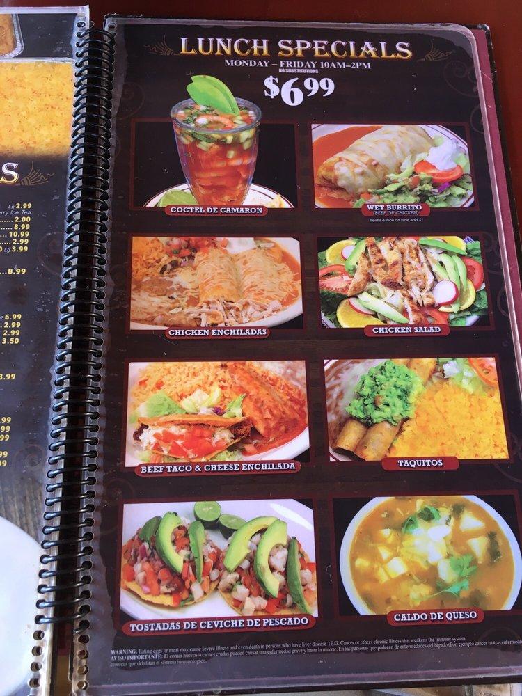 Menu at Taco Giro Mexican Grill restaurant, Sierra Vista