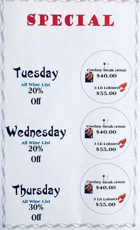 Menu at Fernandes Steakhouse 3, Sayreville