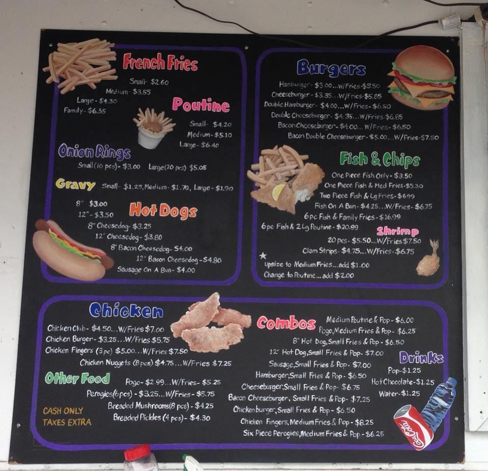 Menu at Fresh Cut Fries Chip Wagon fast food, Caledonia