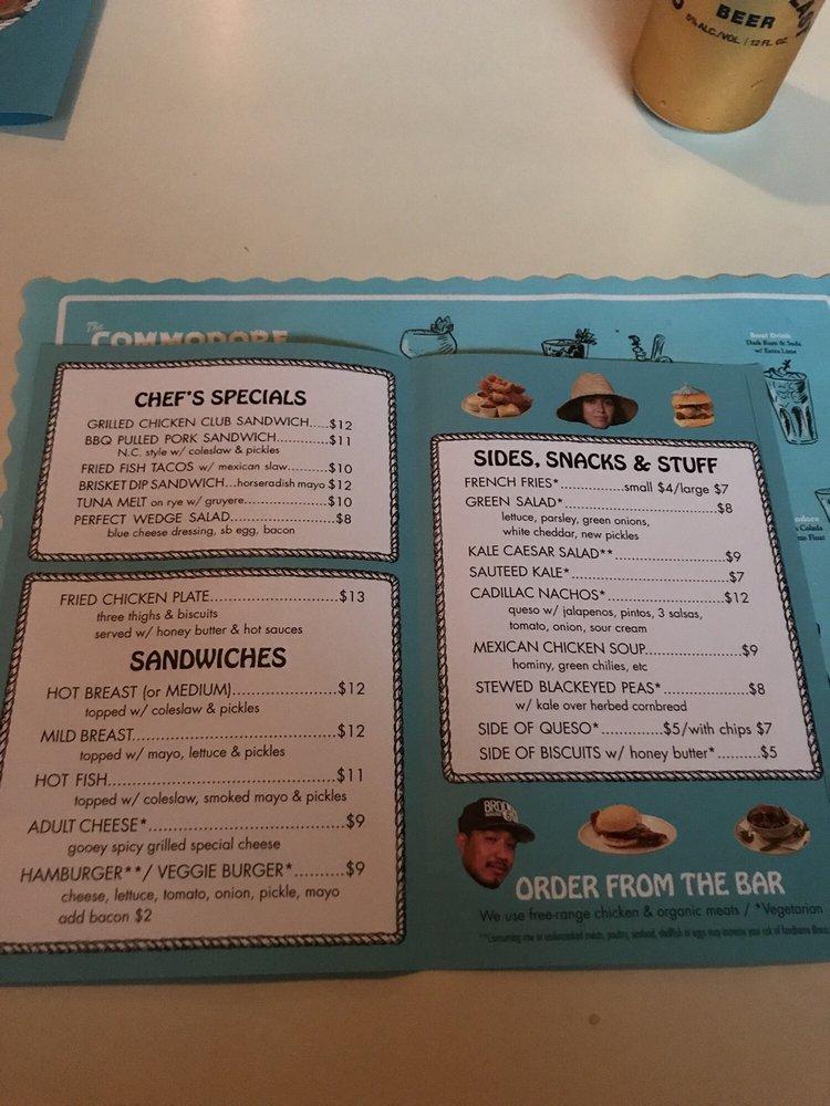 Menu at The Commodore pub & bar, New York City