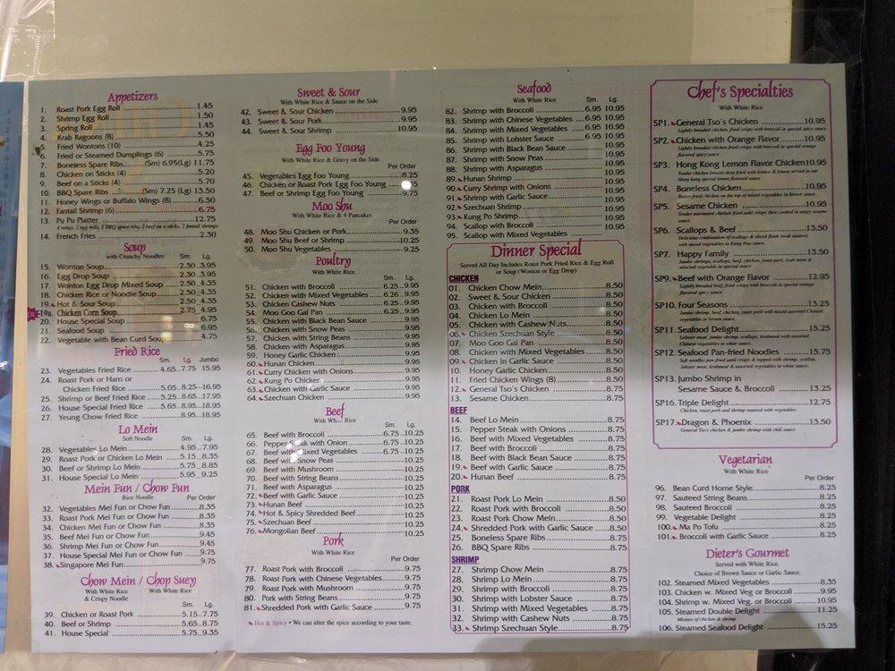 Carta del restaurante China Sky, Sunrise, W Commercial Blvd