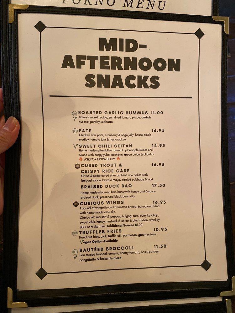 Menu at Curious Cafe, Kelowna