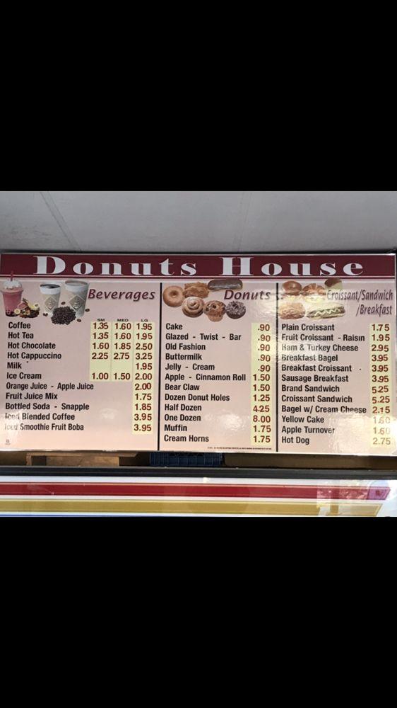 Menu at Donut House restaurant, Los Angeles, Firestone Blvd