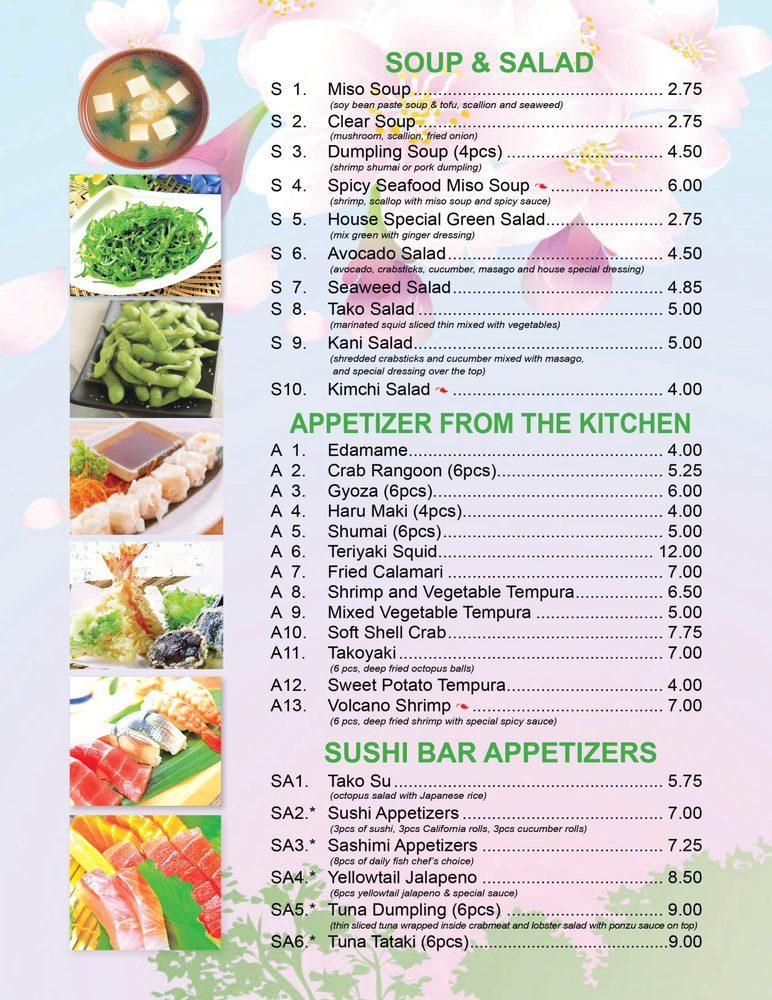 Menu at Kiku Japanese Fusion restaurant, Tiffin