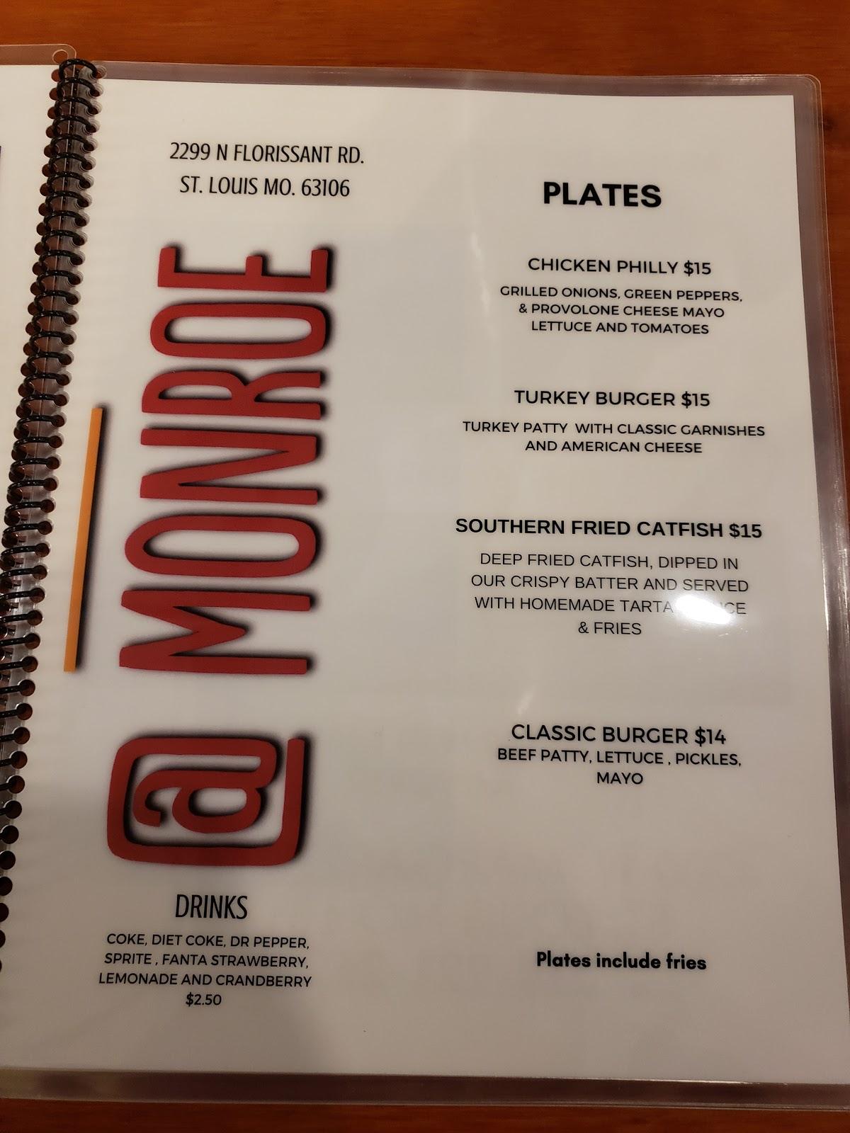 Menu at @ Monroe pub & bar, St. Louis