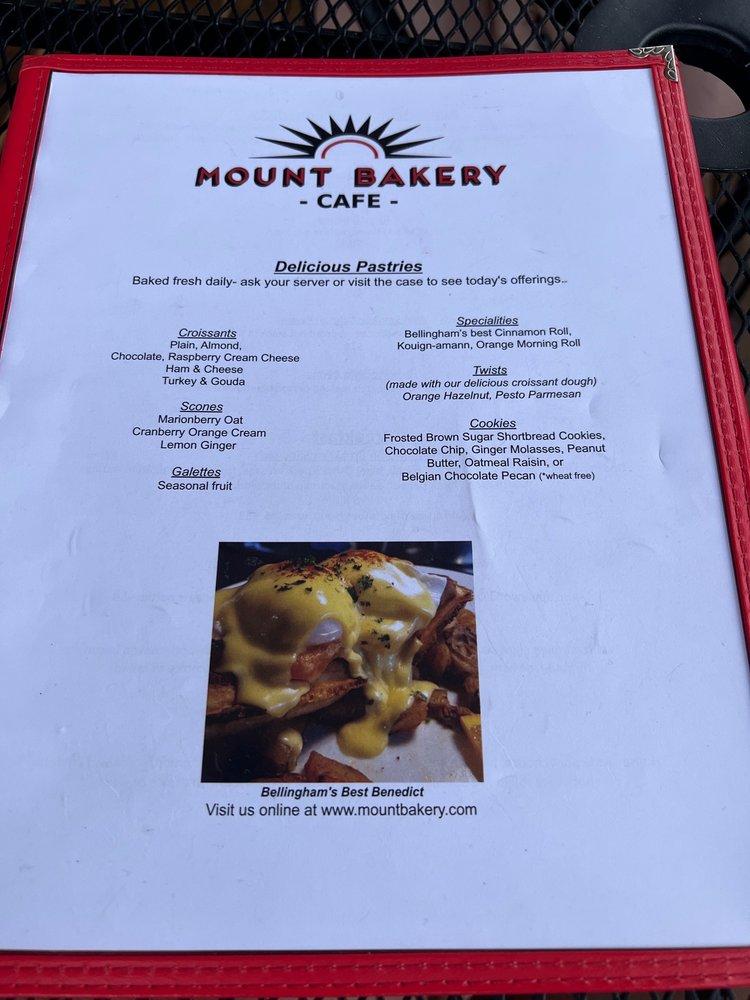 Menu at Mount Bakery Cafe Fairhaven, Bellingham