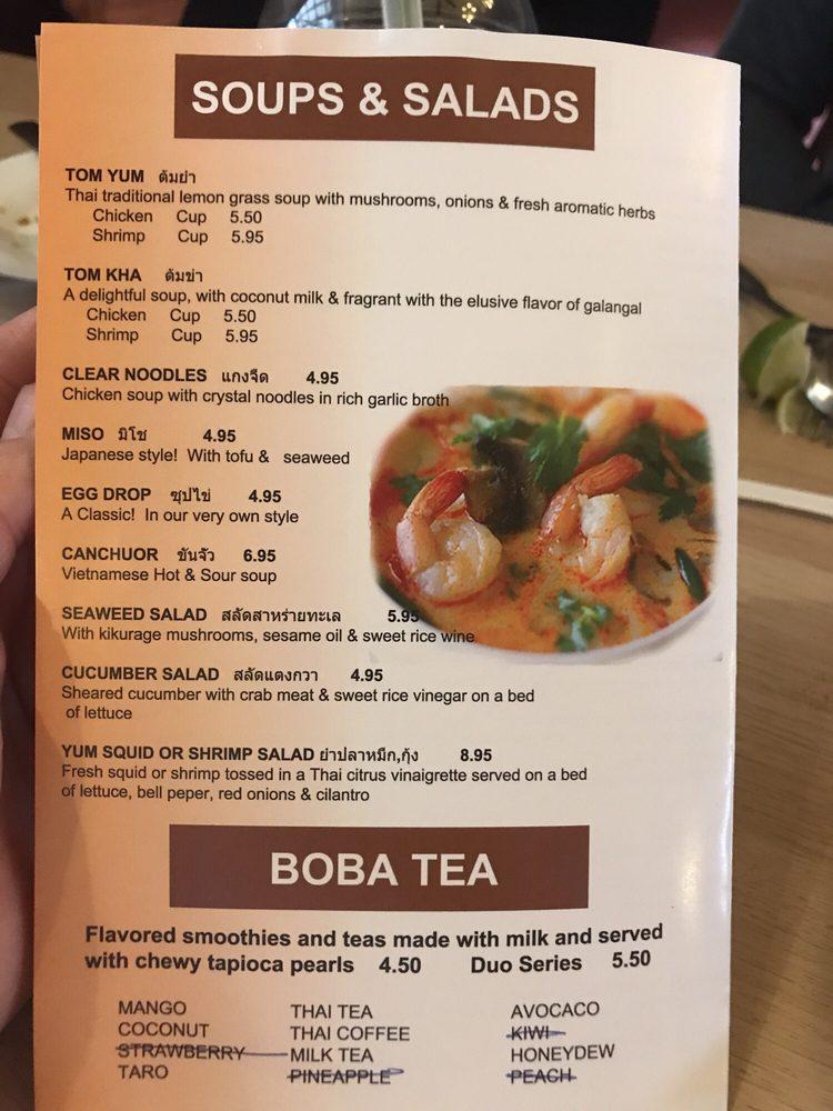 Menu at Thai-Lao Orchid restaurant, Bulverde