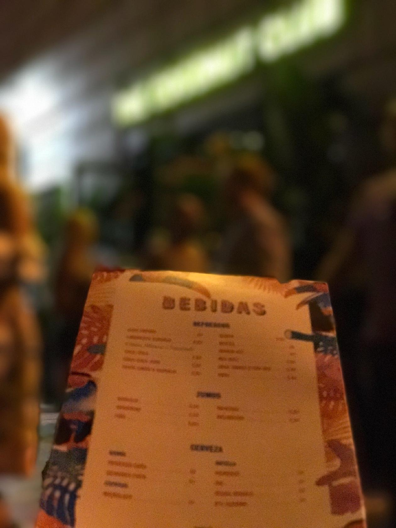 Menu at The Coconut Club Barcelona, Barcelona