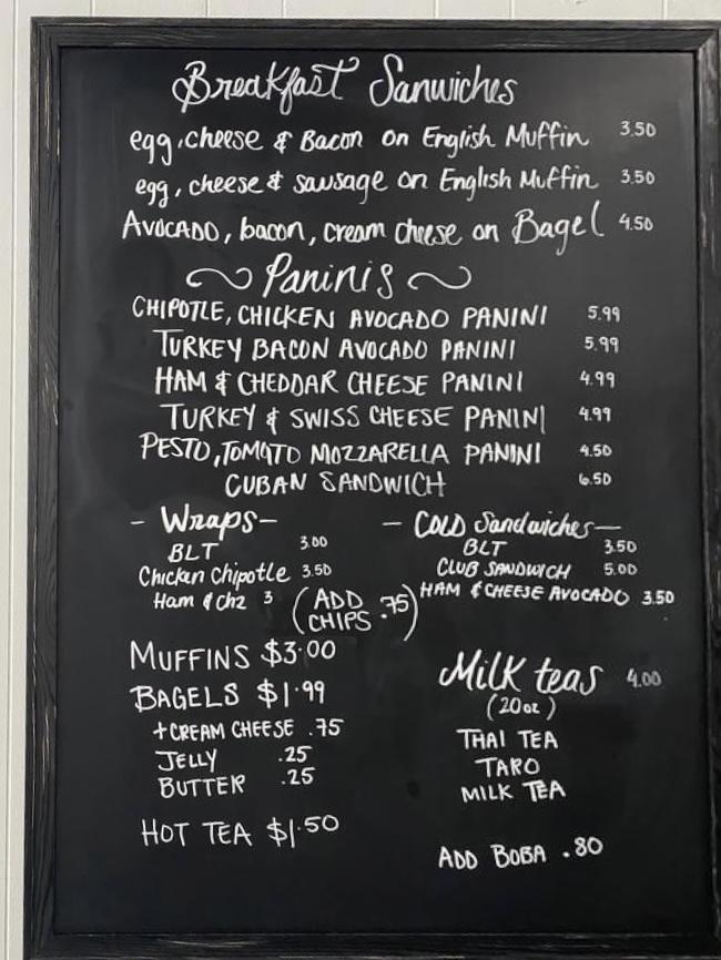 Menu at Steaming Cup Cafe, Ravenswood