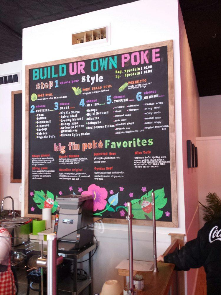 Menu at Big Fin Poké - Westbrook restaurant, Westbrook, 95 Rock Row STE 150