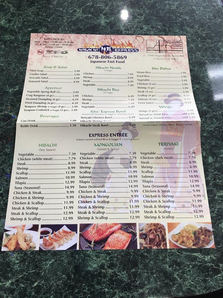 Menu at China Express restaurant, Conyers, Dogwood Dr SE