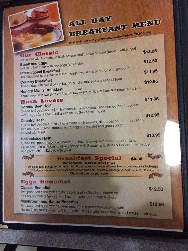 Menu at Country Cookin restaurant, Edmonton