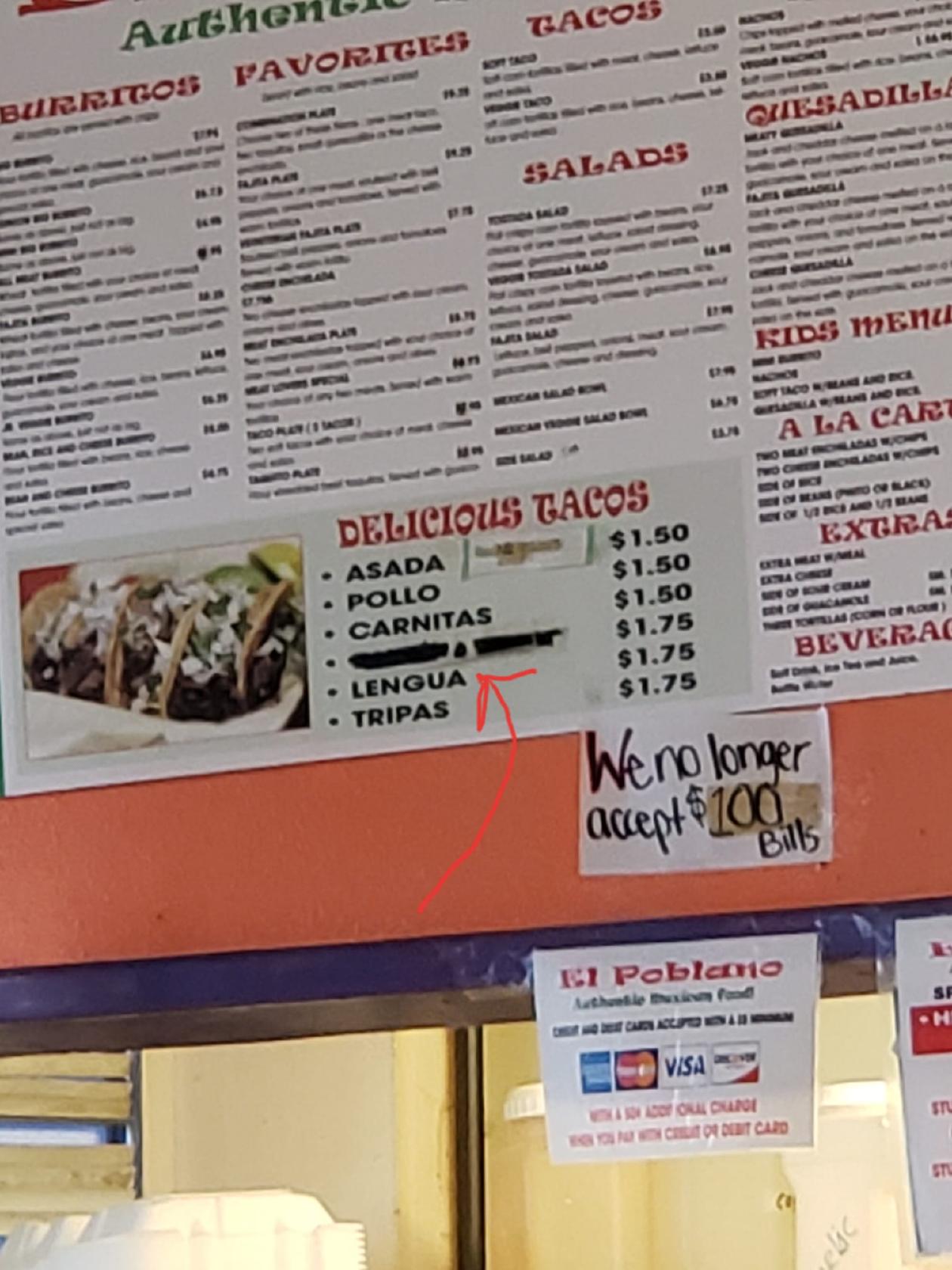 Menu at El Poblano Mexican Restaurant, Central Point