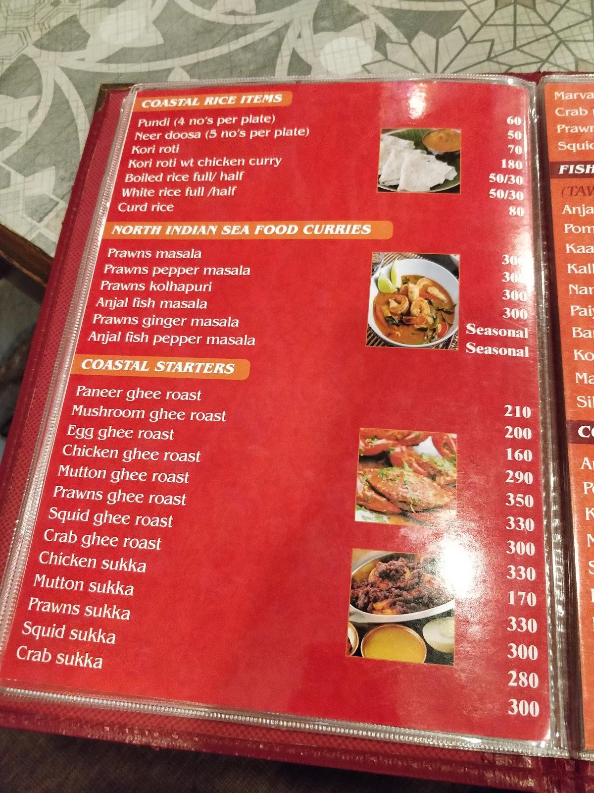 Menu at MANASA FISH LAND, Bengaluru, #3