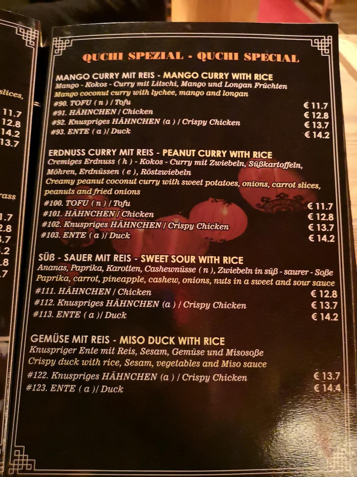 Speisekarte von Quchi - Sushi & Asian Fusion Kitchen restaurant, Leipzig