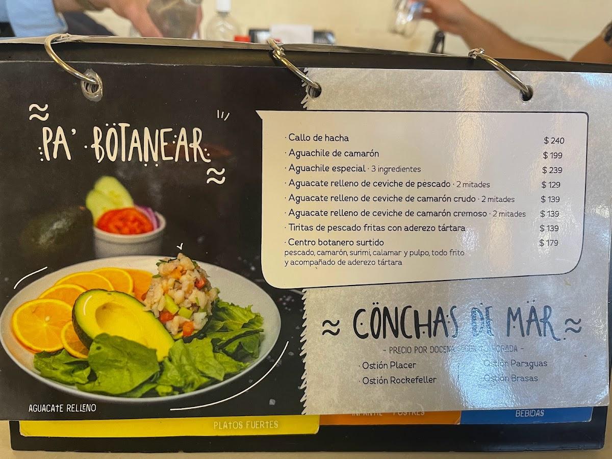 Carta de Restaurante Cascadas, Jesús María