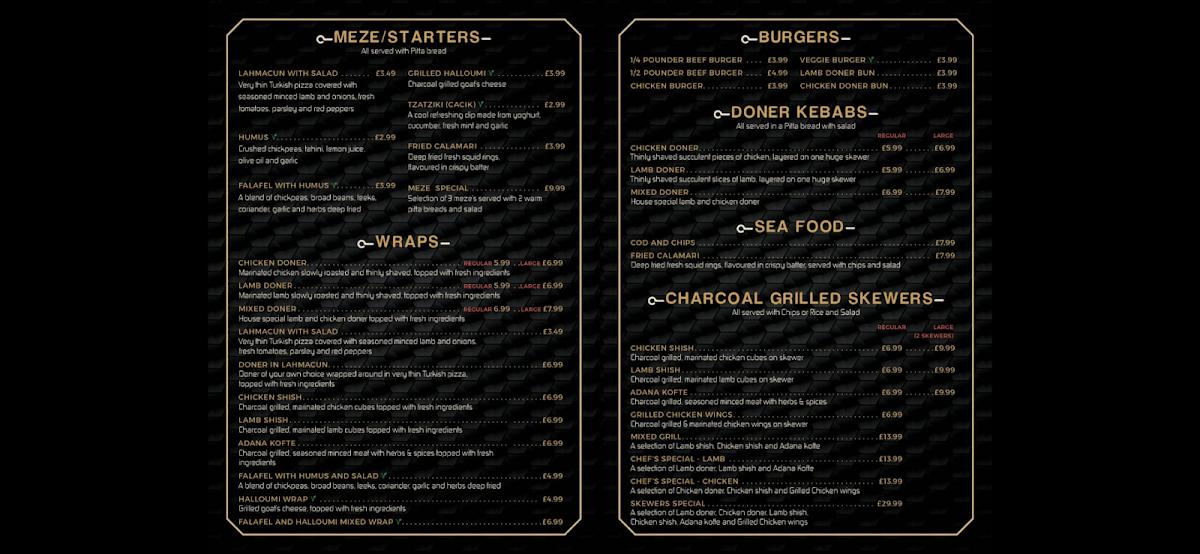 Menu at Skewers Mangal Victoria & Pimlico restaurant, London, 112 ...