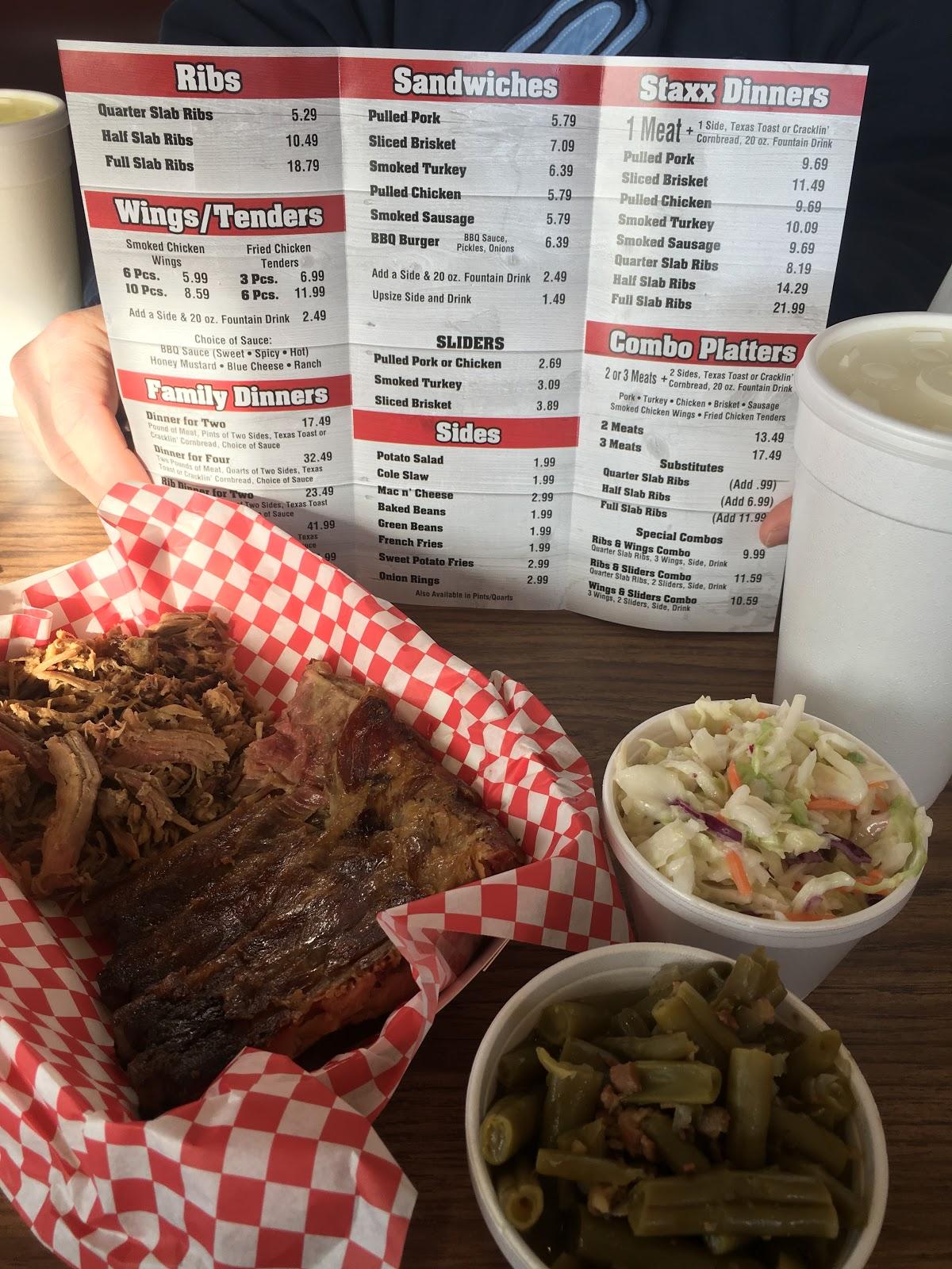 Menu at Staxx BBQ, Frankfort