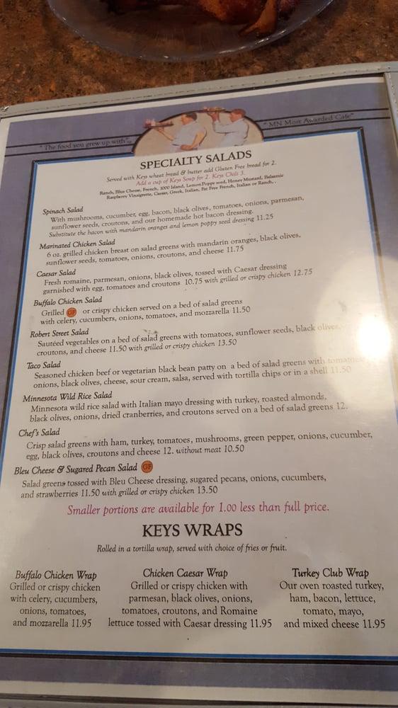 Menu at Keys Cafe & Bakery, Roseville, Lexington Ave N