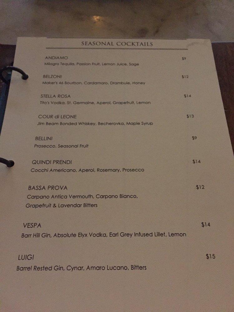 Menu at Tagliata pub & bar, Baltimore