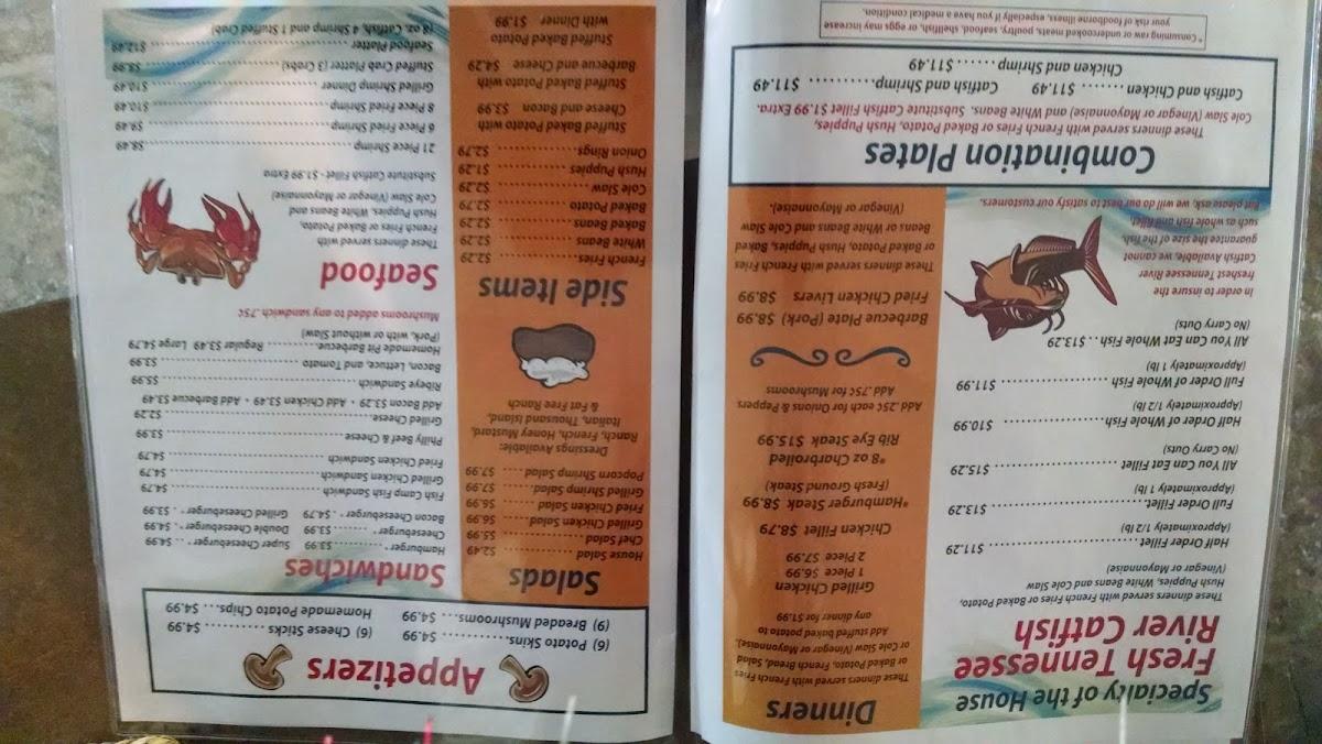 Menu at Fish Camp Restaurant, Centerville, 406 TN-100