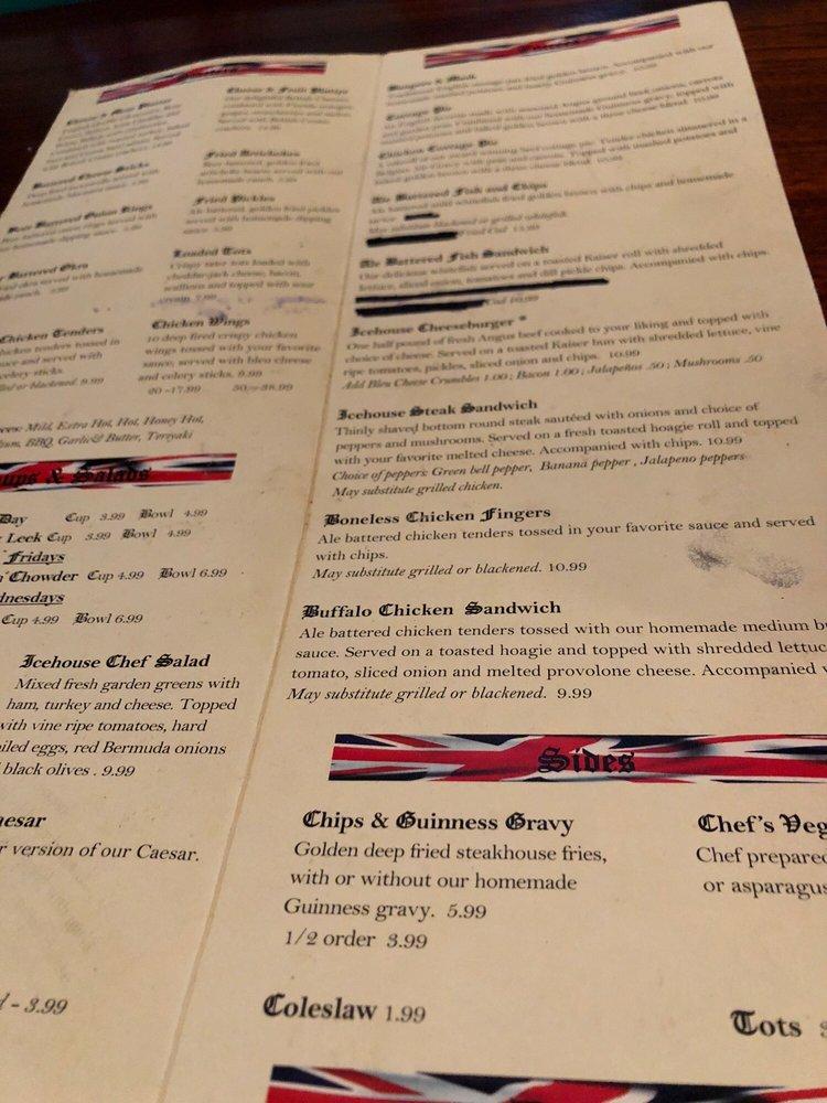 Menu at Ice House Pub, Punta Gorda