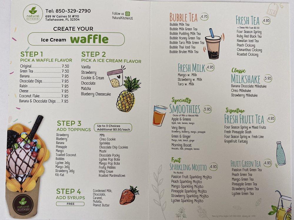 Menu at Natural Kitchen (Poke & Bubble Tea) restaurant, Tallahassee ...