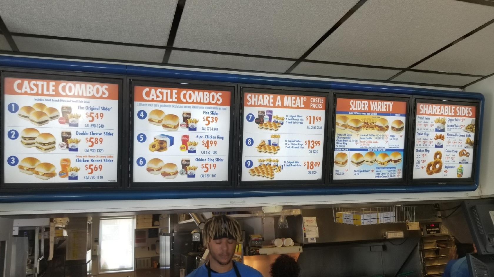 Menu at White Castle fast food, Louisville, Bardstown Rd