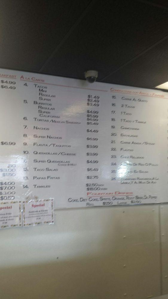 Menu at Azteca Grill & Bakery, Fallon