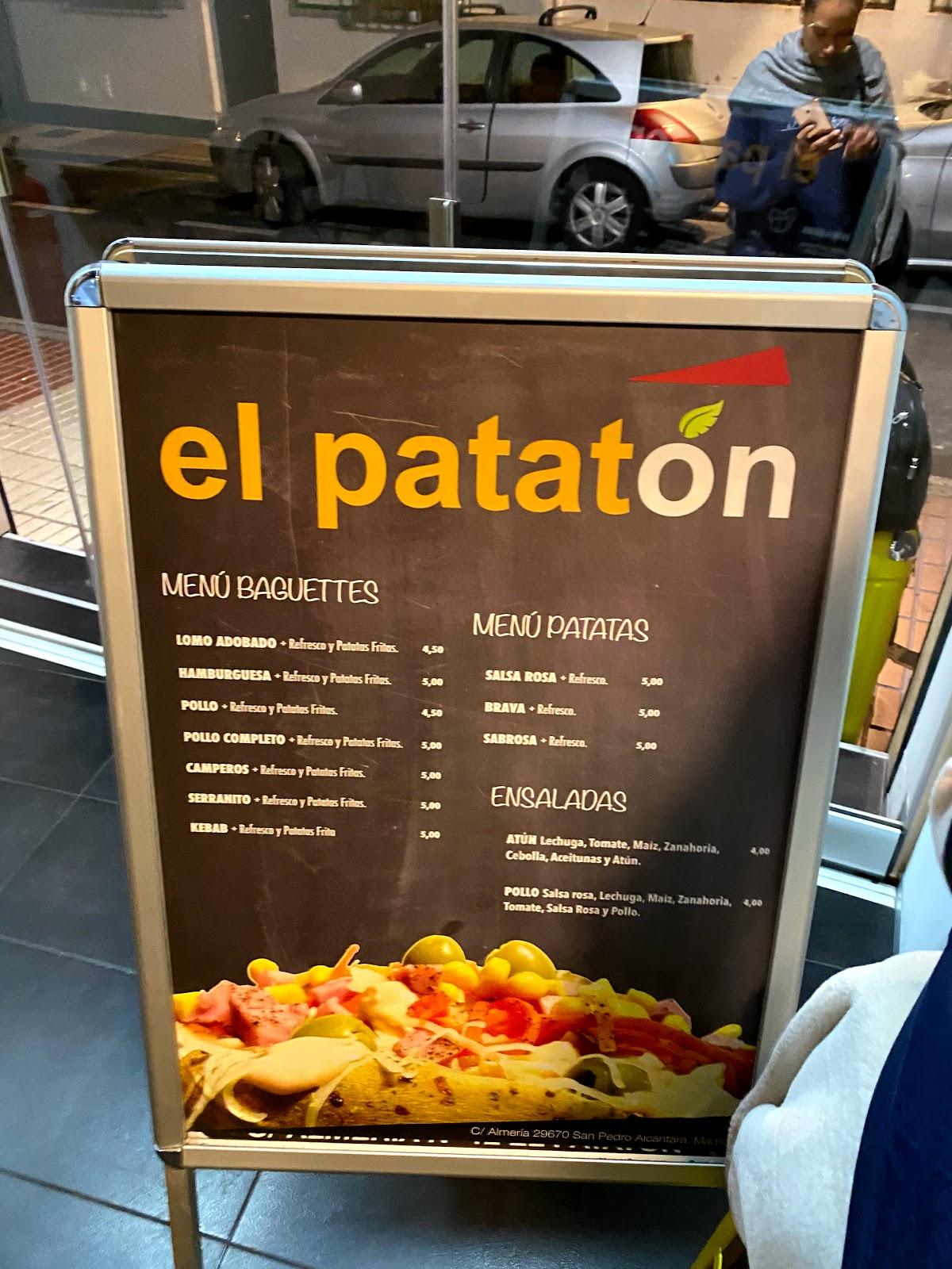 Carta de parrilla El Patatón, San Pedro Alcántara
