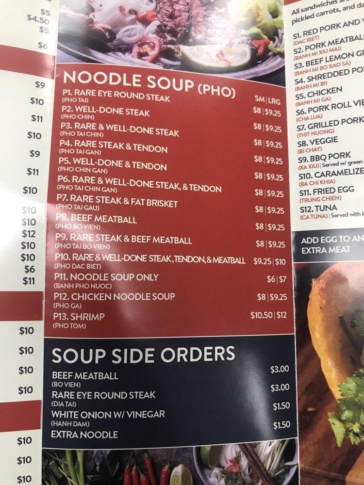 Menu at Pho U & Mi restaurant, Huntington