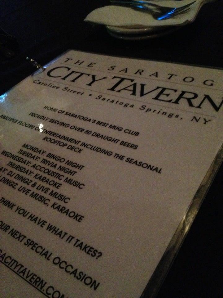 Menu at The Saratoga City Tavern pub & bar, Saratoga Springs