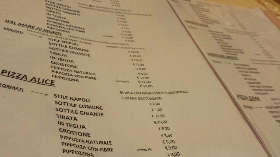Speisekarte von Da Luca pizza, Parma