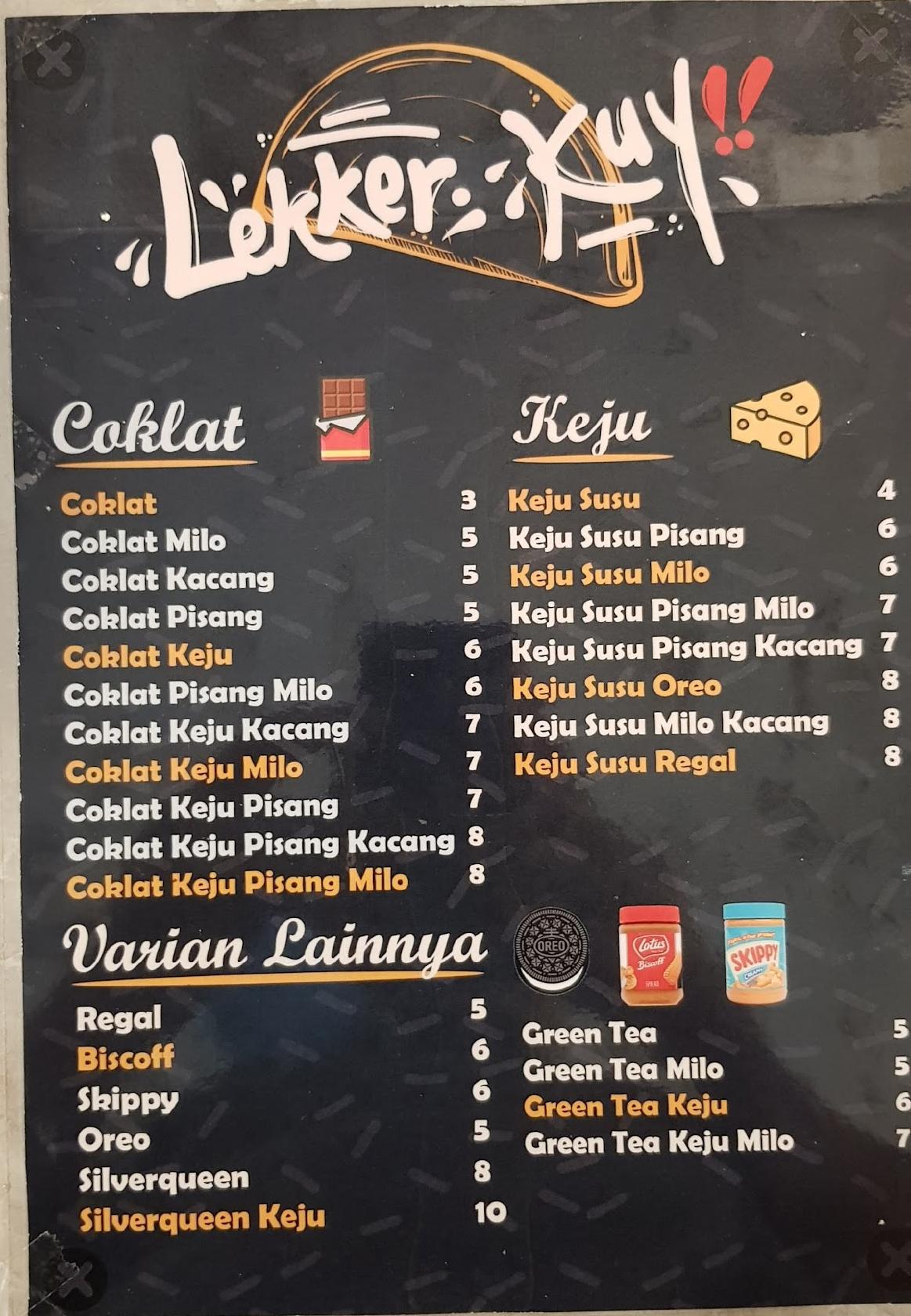 Menu at Lekker Kuy Garden, Bekasi Regency