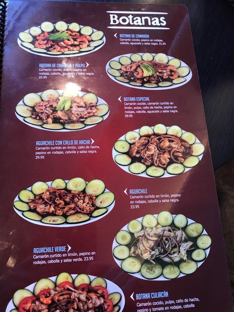 Menu at Culichi Town restaurant, Houston