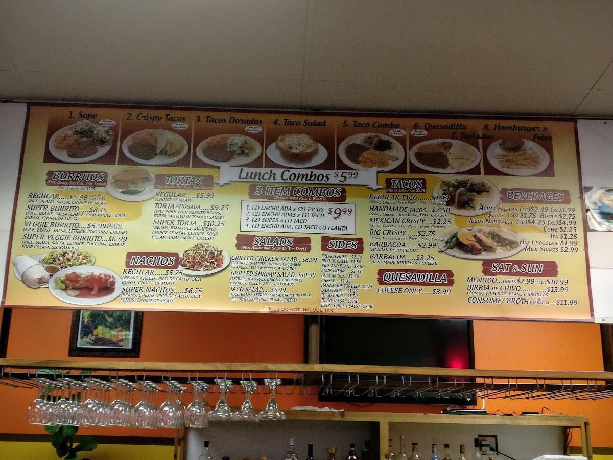 Menu at San Marcos Restaurant, Hayward