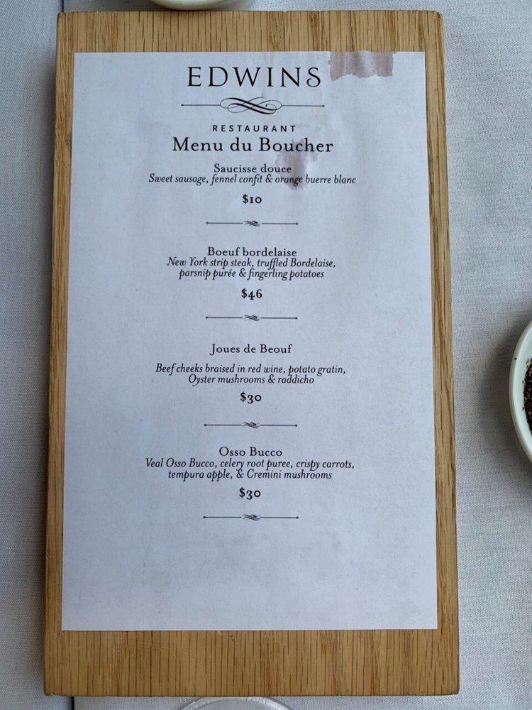 Menu at EDWINS Leadership & Restaurant Institute, Cleveland