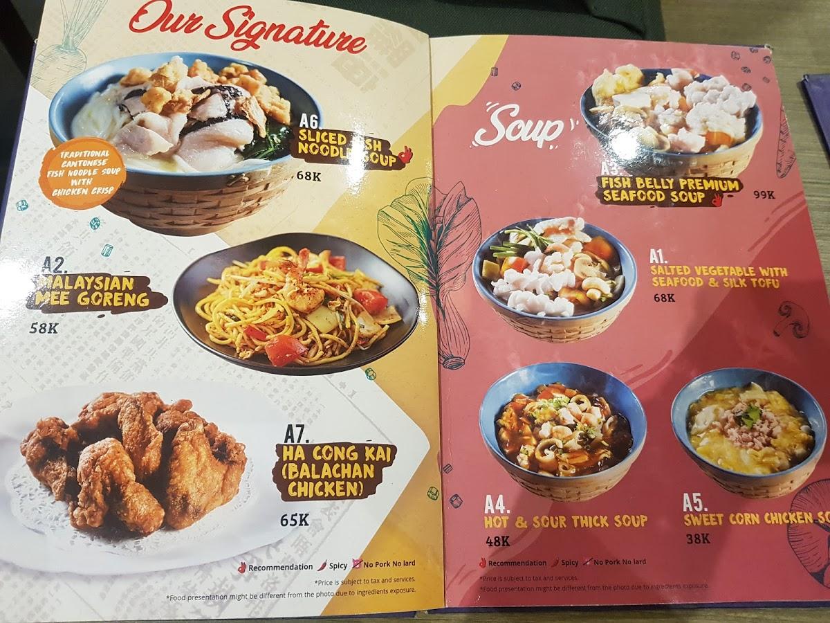 Menu at Ka Soh Restaurant, Surabaya, Tunjungan Plaza