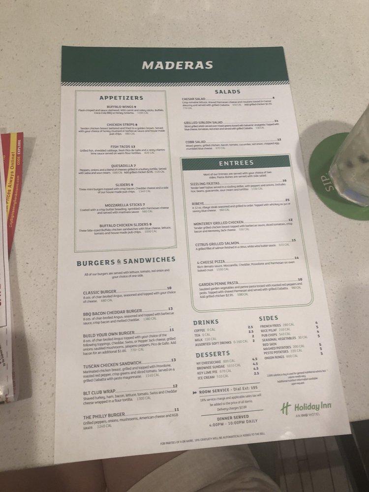 Menu at Maderas Restaurant & Bar, San Antonio