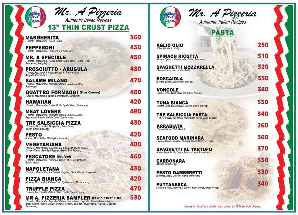 Menu at Mr. A Bar & Restaurant, Cebu City
