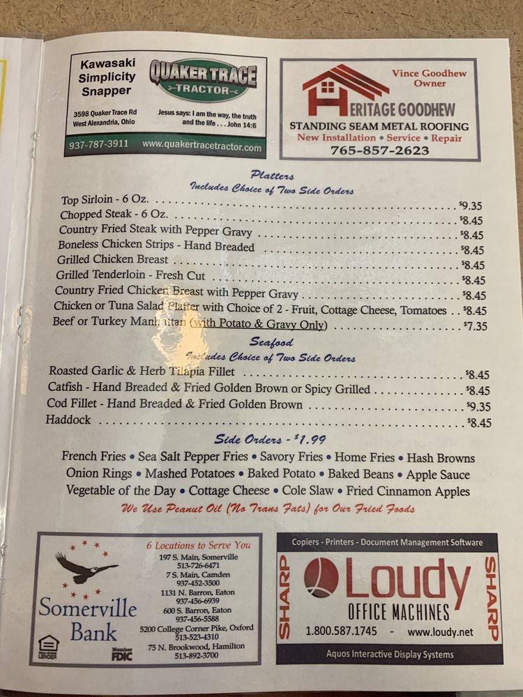 Menu at Eaton Place Restaurant, Eaton, 125 Eaton Lewisburg Rd