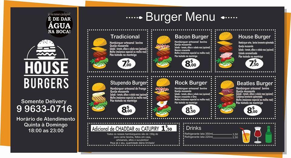 Menu at House Burger restaurant, Coremas