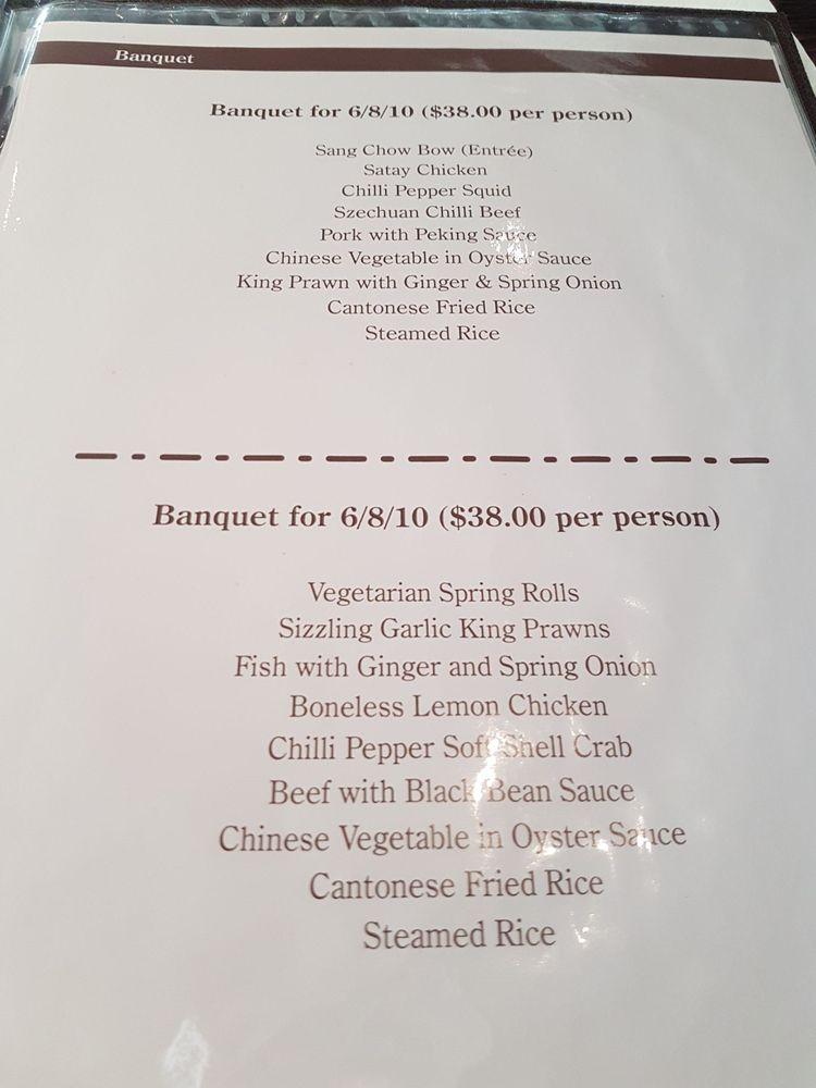 Menu at Joy Kitchen restaurant, Fremantle