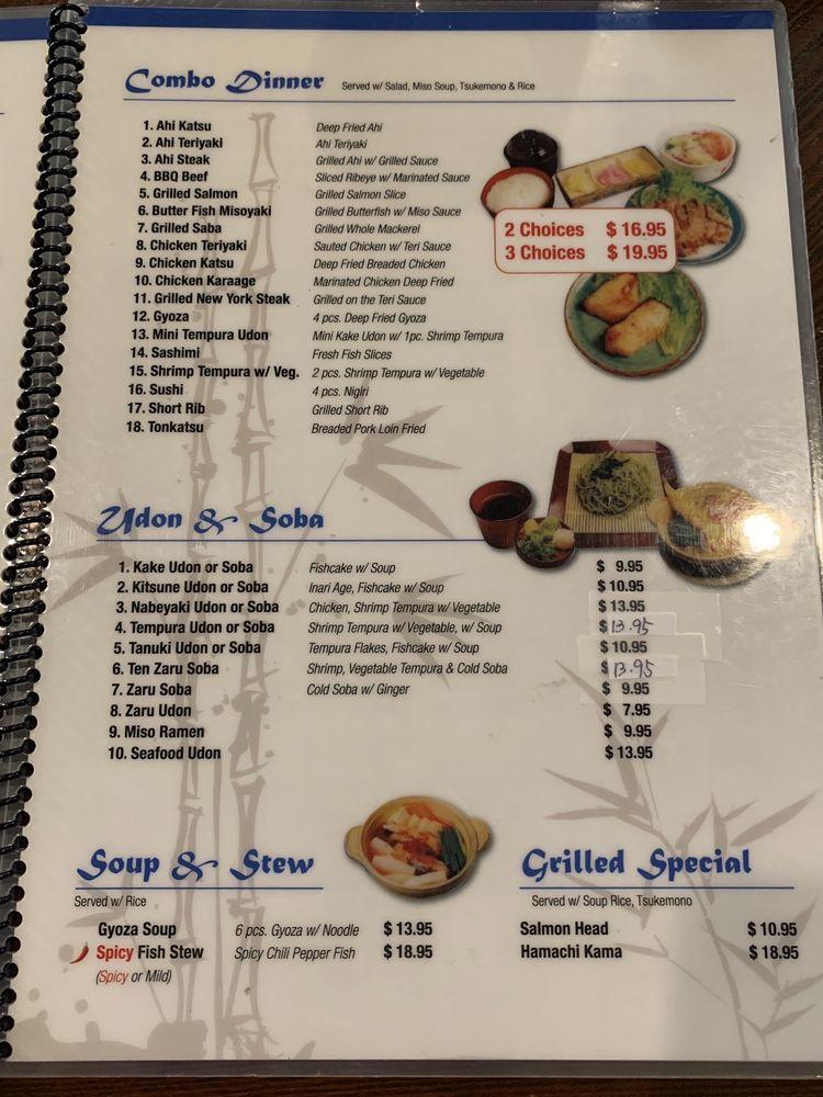 Menu at Kikuya Restaurant, Honolulu, 1315 N King St