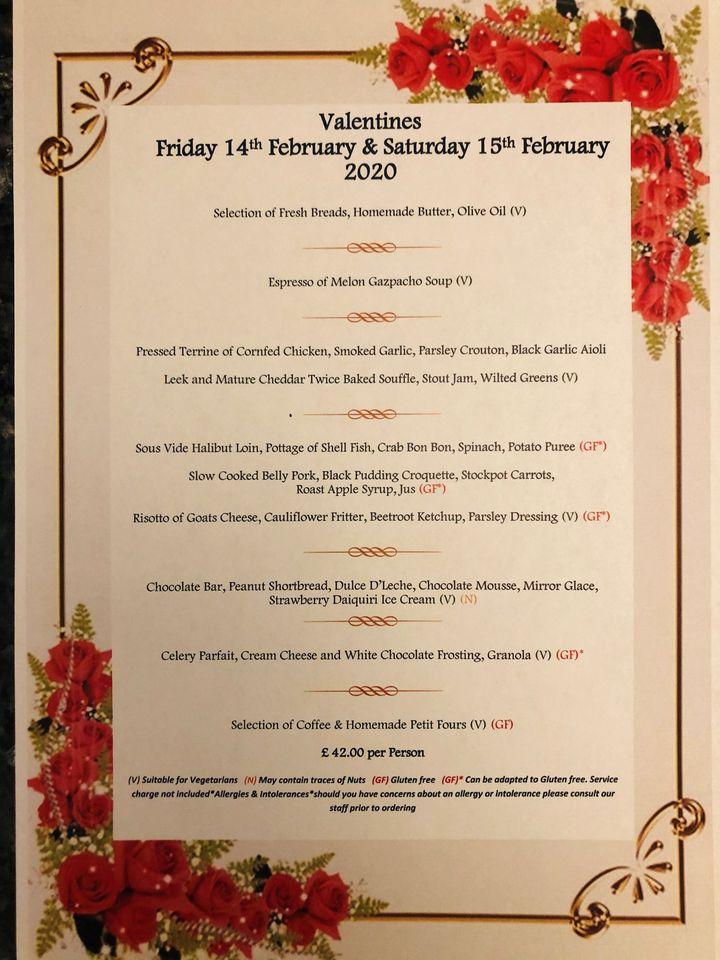 Menu at Restaurant at Santo's Higham Farm, Shirland and Higham