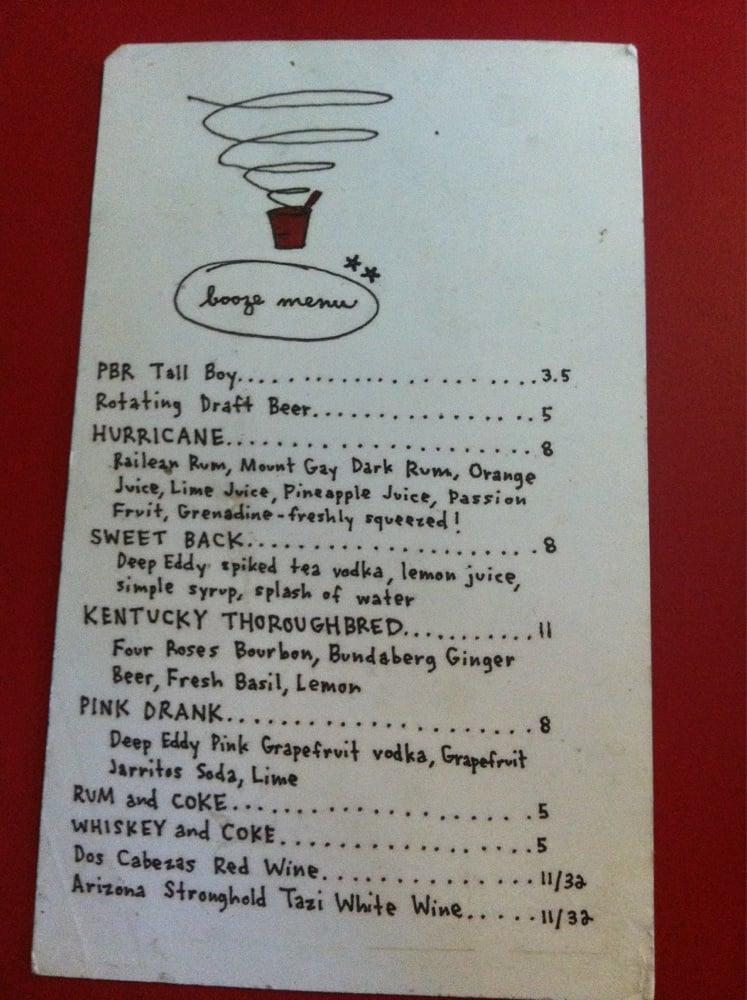 Menu at Welcome Diner restaurant, Phoenix, 929 E Pierce St