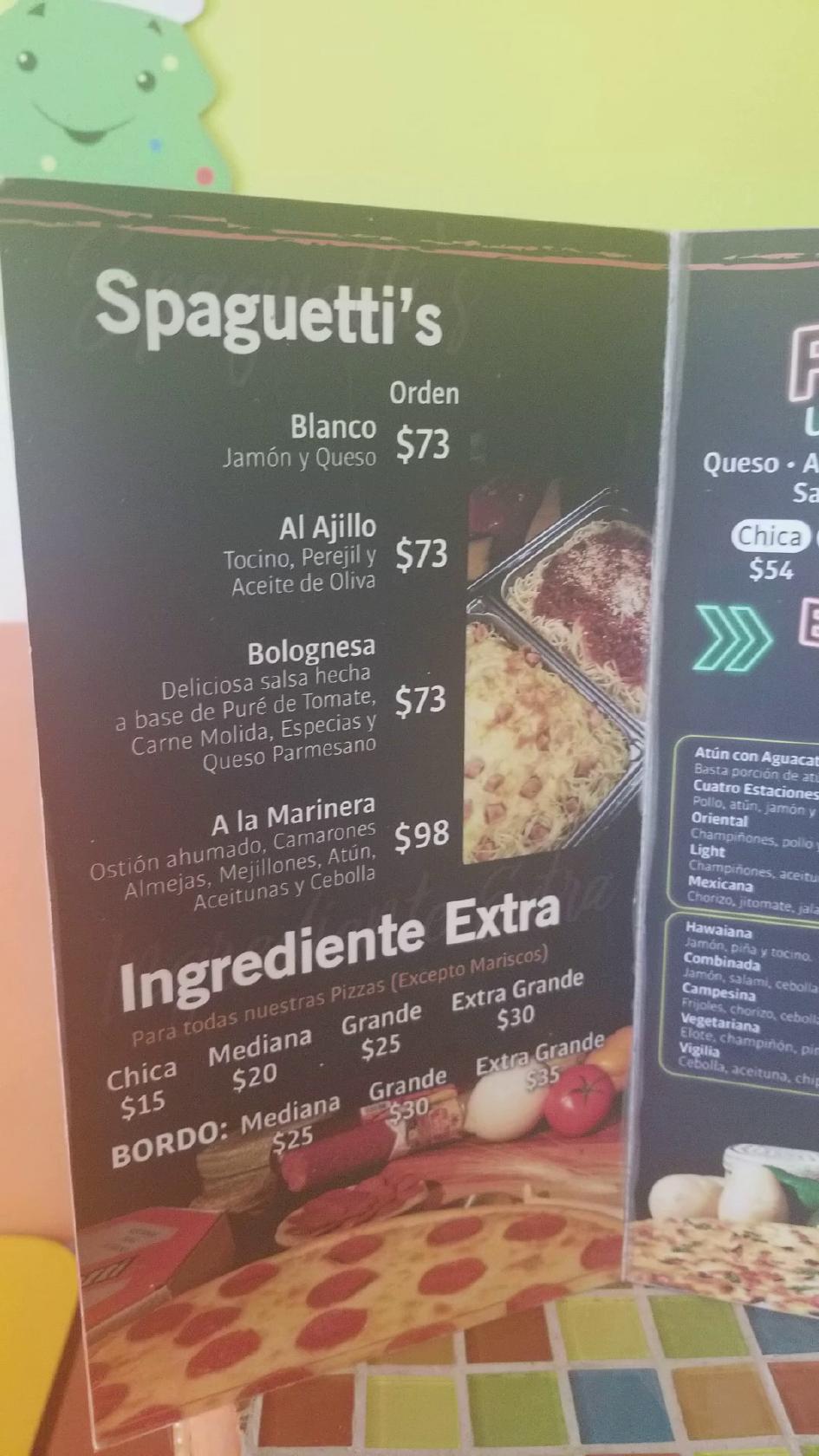 Menu at Pizza Angelotti pizzeria, Coscomatepec de Bravo