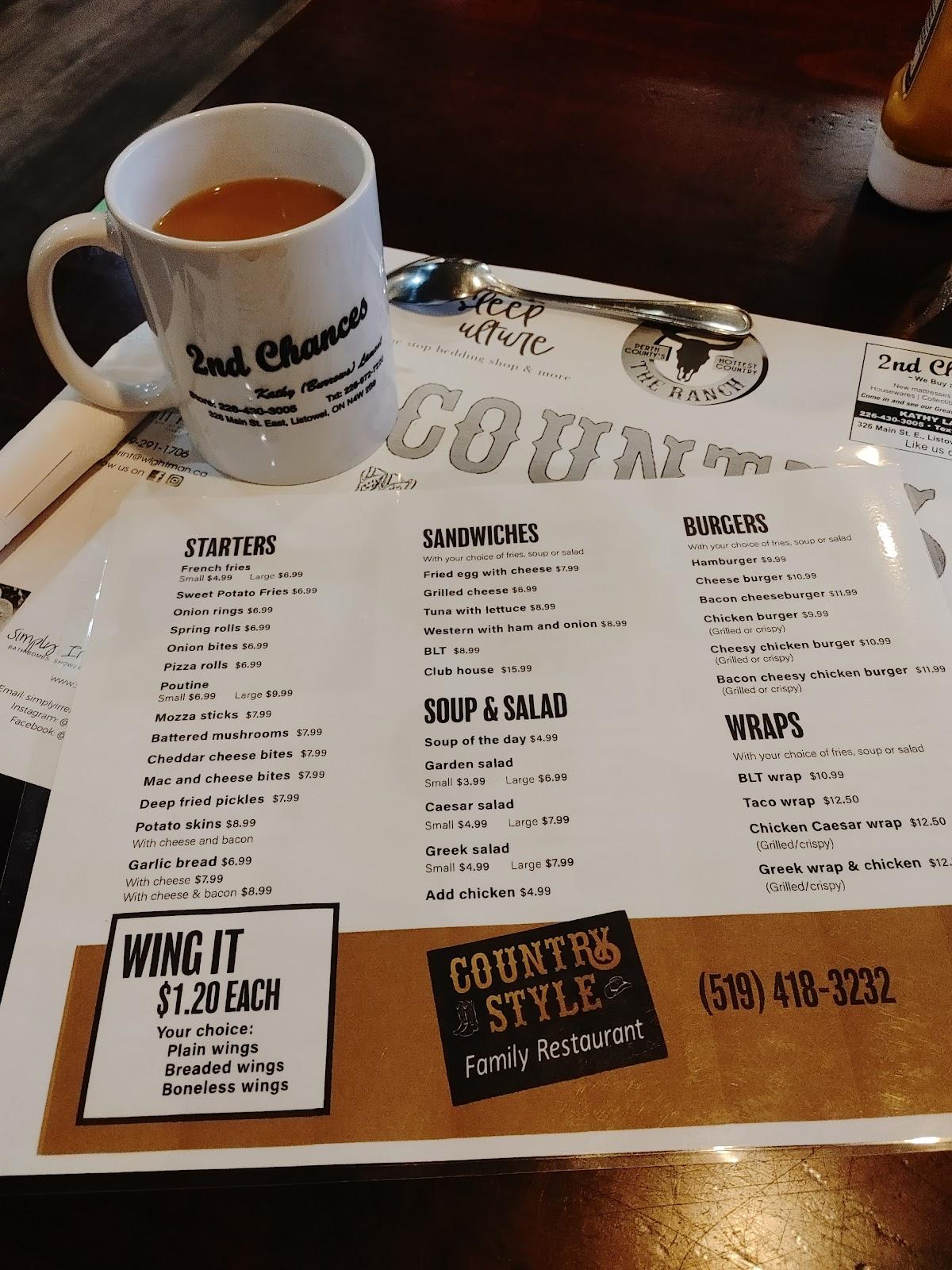 Menu at Country Style Family Restaurant, Listowel