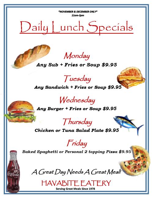 Menu at HAVABITE EATERY pizzeria, Fairfax